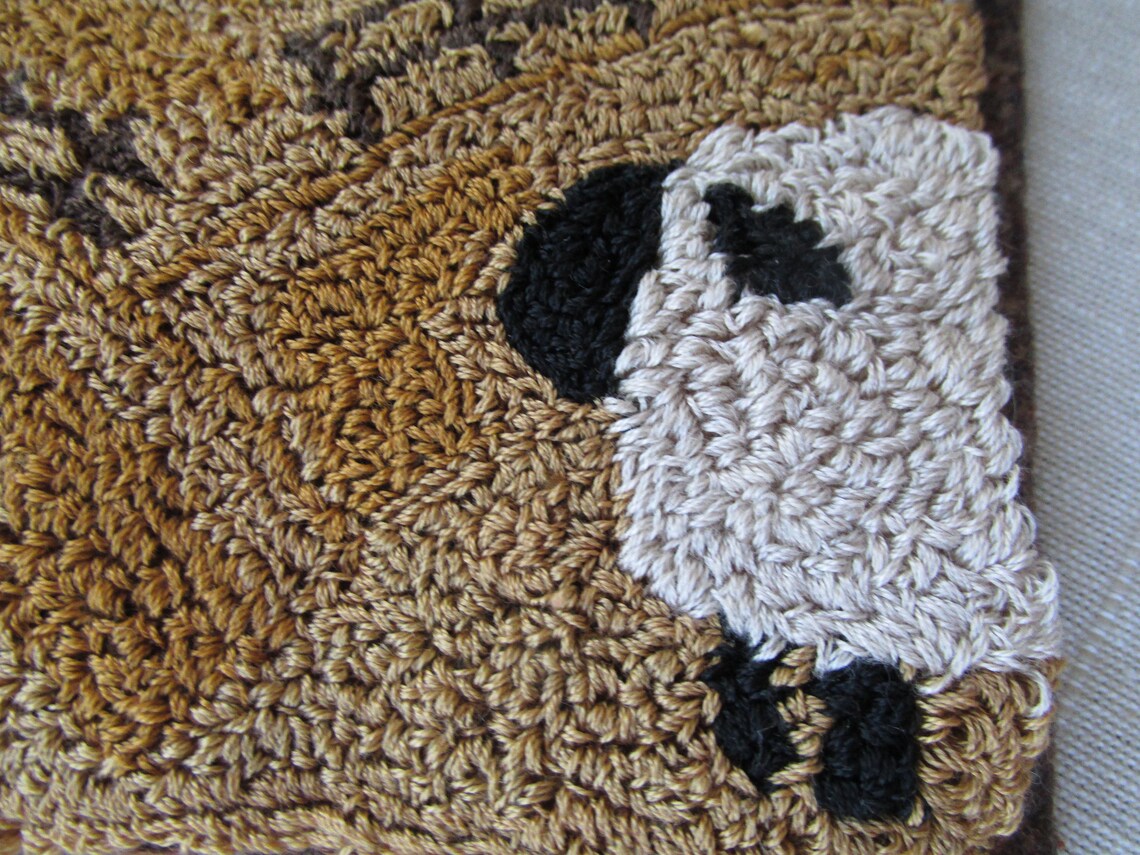 Punch Needle KIT Sheep and Schoolhouse Punchneedle Pattern | Etsy