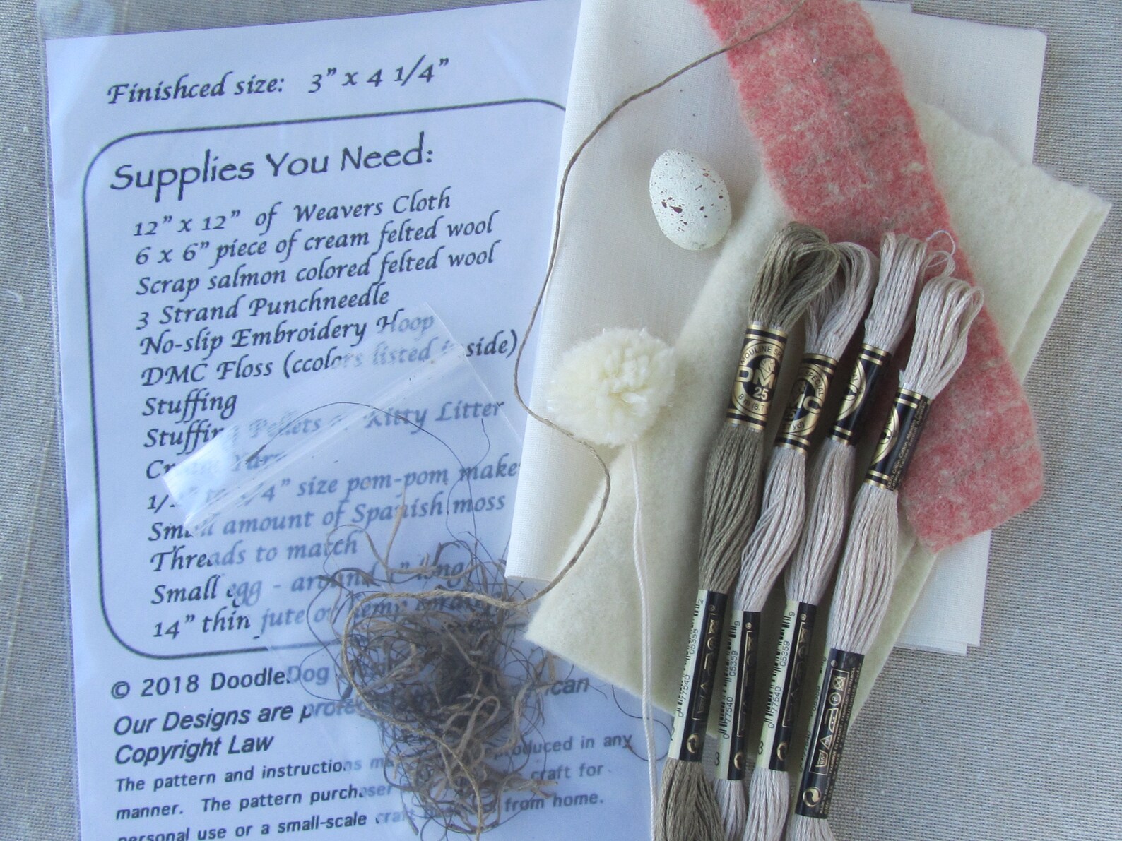 Primitive Bunny Punch Needle Kit: 3D Easter Rabbit Pattern - Etsy