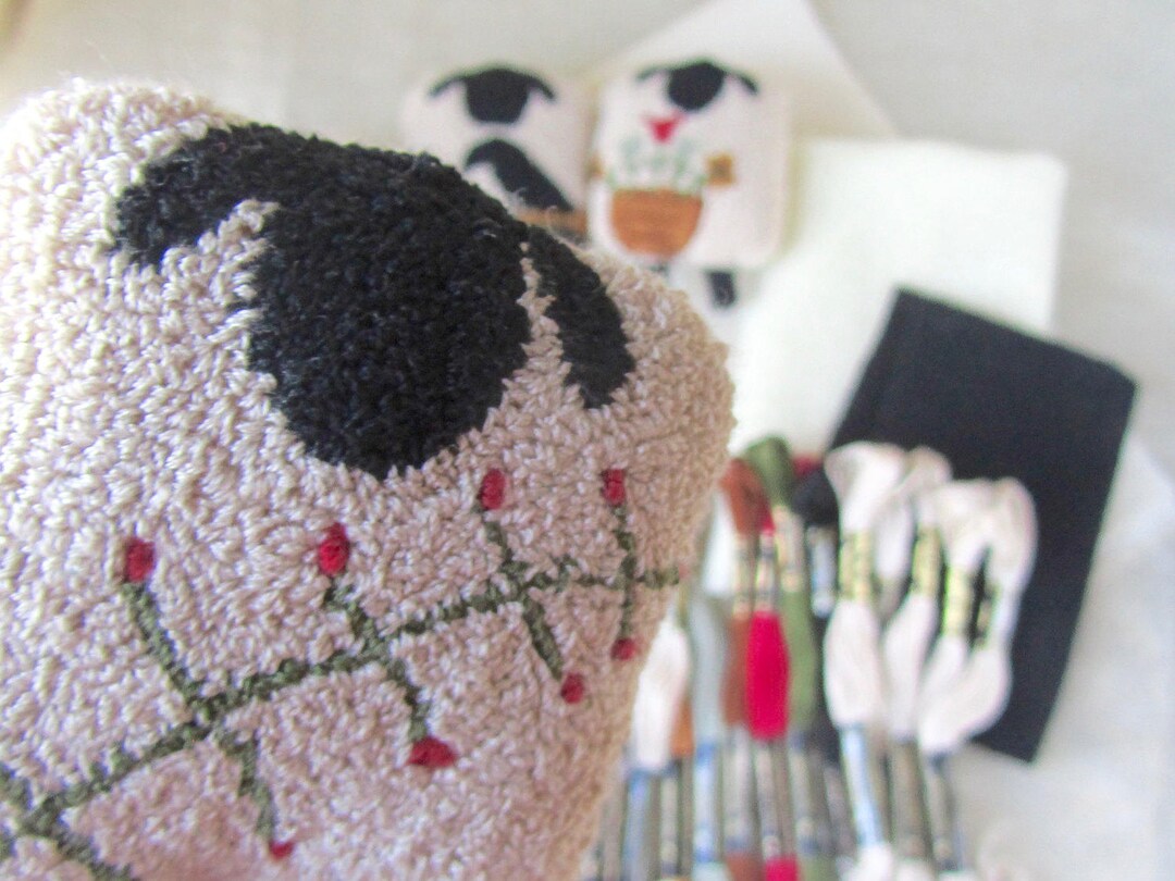 Primitive Sheep Punch Needle Kit ~ Four Seasons Needle Punch Pattern ...