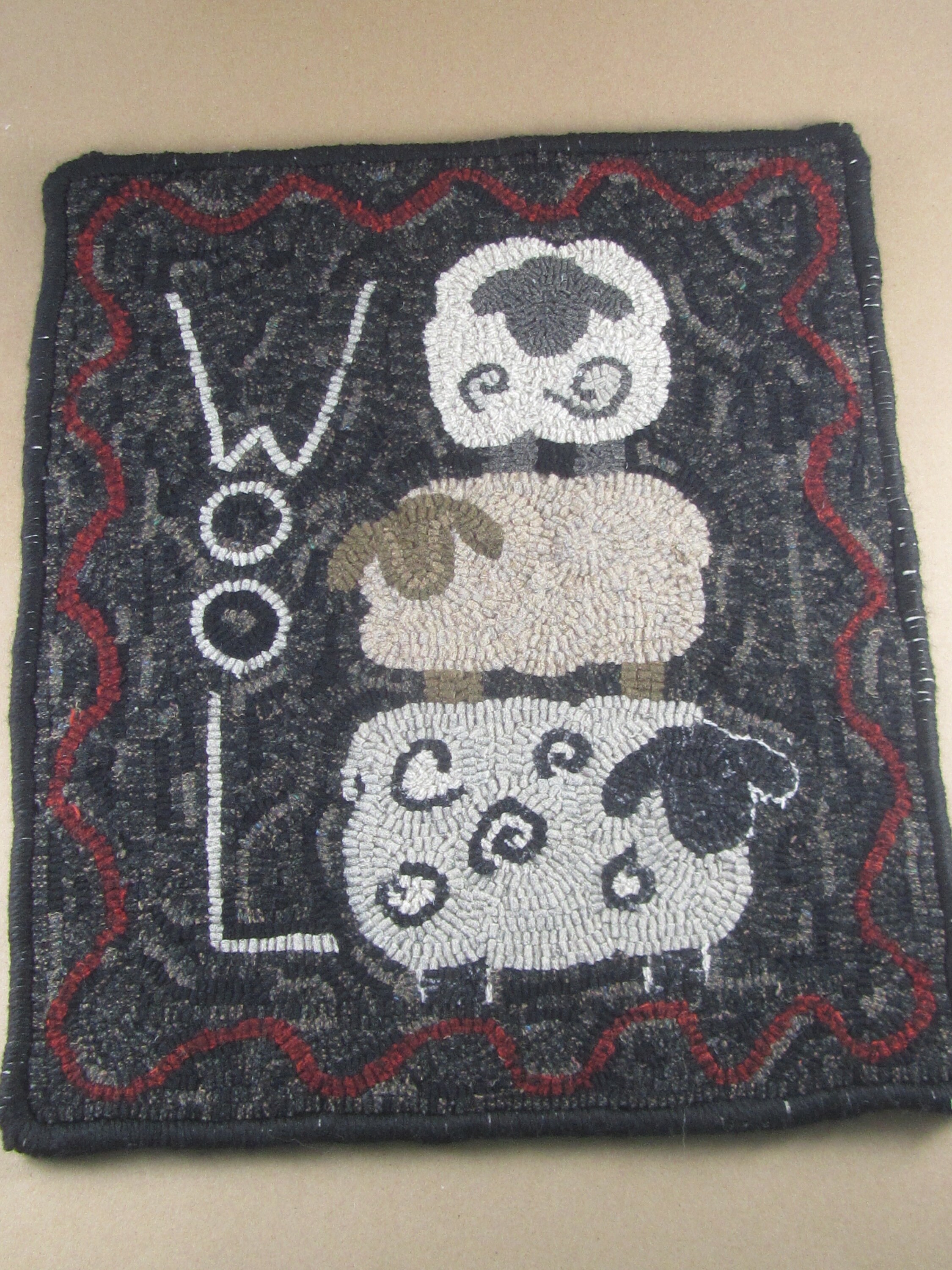 Hooked Rug Pattern for Stacked Sheep WOOL Full Size | Etsy