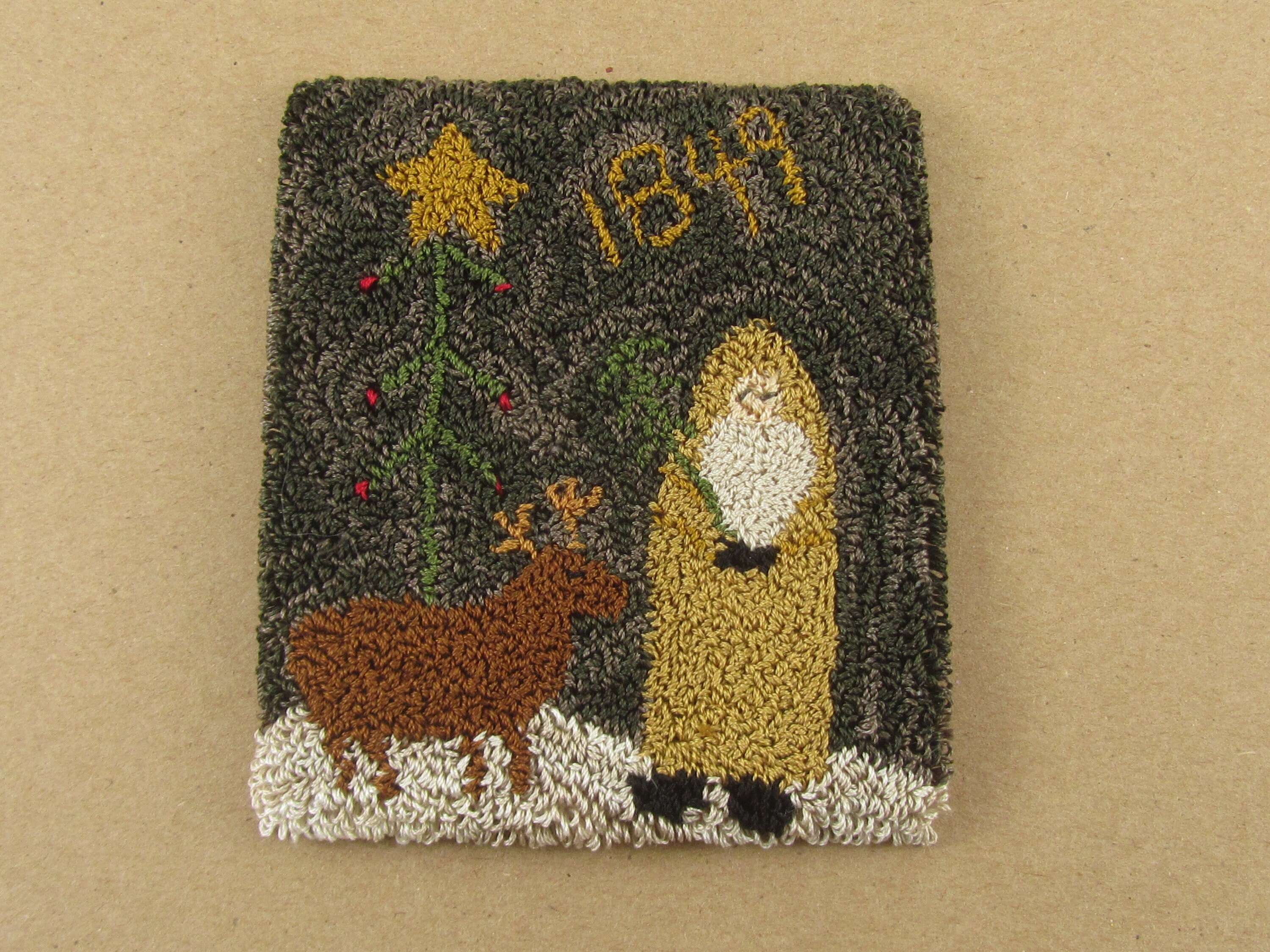 Punch Needle Pattern Santa With Reindeer Punchneedle Pdf | Etsy