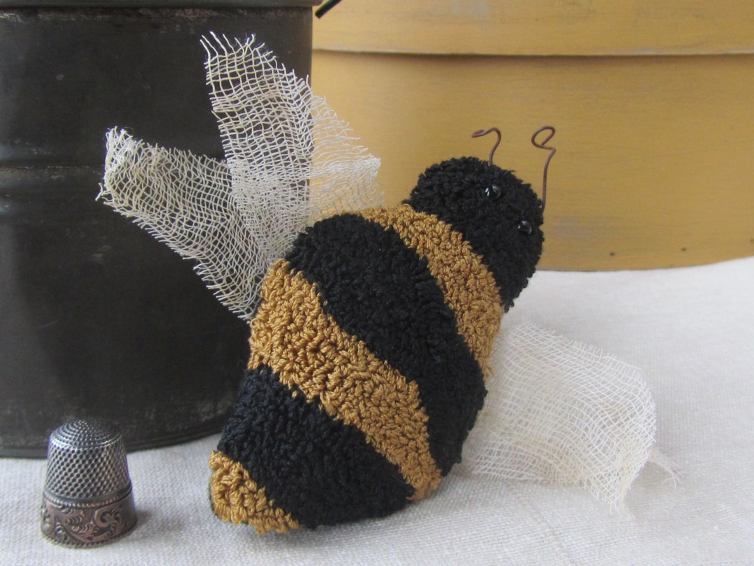 Punch Needle E-pattern ~ Busy Bee - Summer Bowl Filler - Shelf Sitter ...