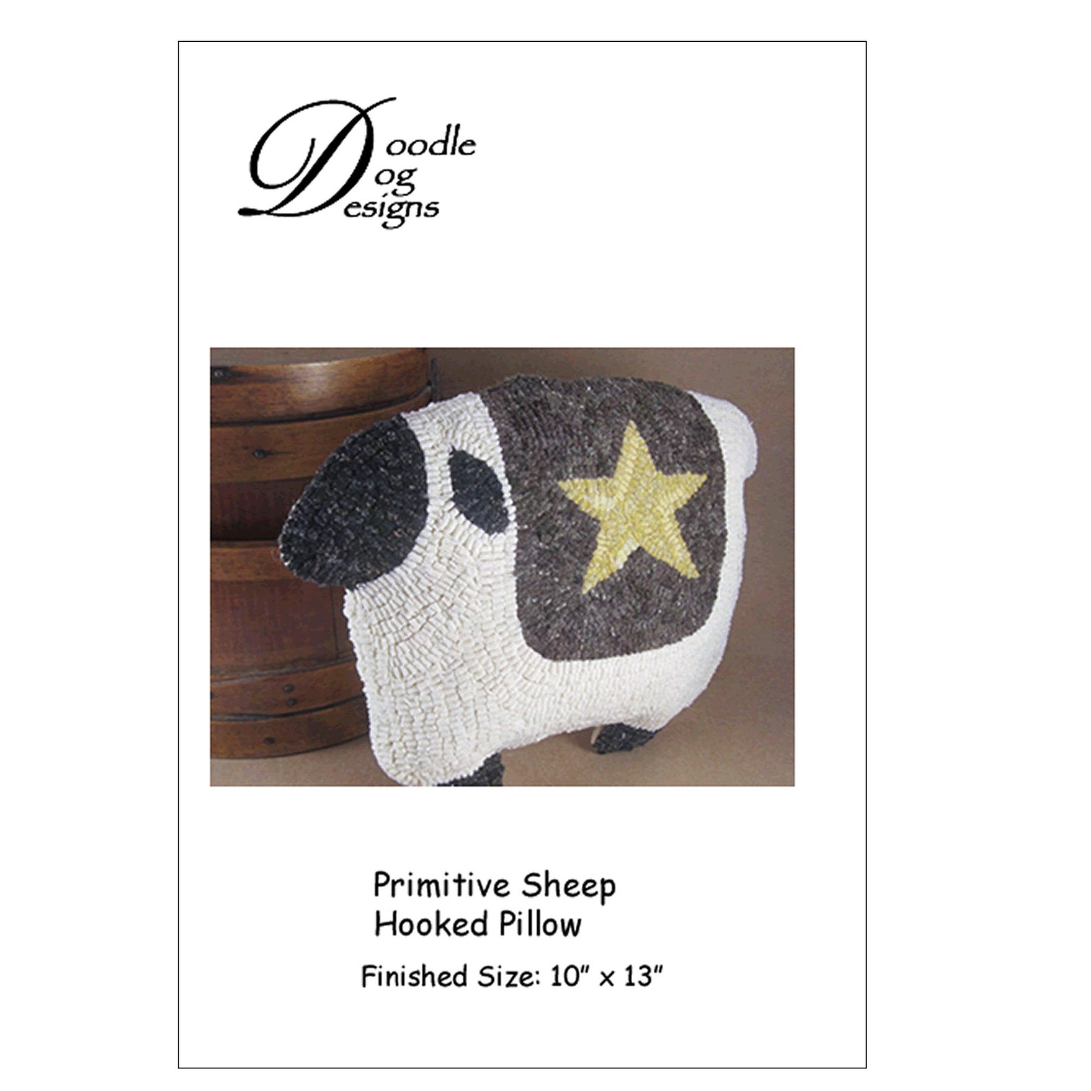 Hooked Rug Pattern for Primitive Sheep Pillow Full Size | Etsy