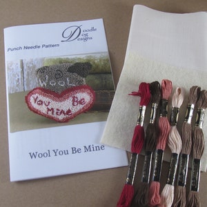 Punch Needle KIT ~ Valentine Sheep With Heart ~ Punchneedle Pattern ~ Folk Art - Etsy