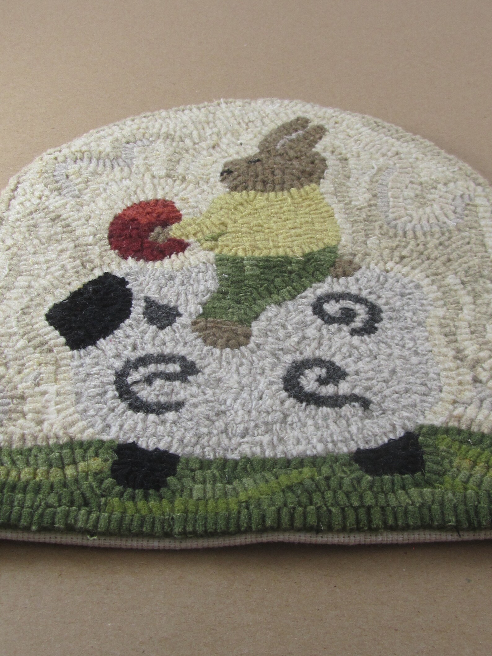 Hooked Rug Pattern for Easter Bunny Riding a Sheep Holding an | Etsy