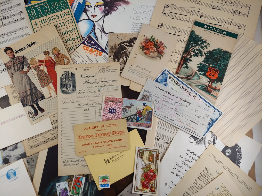 50+ Vintage Ephemera Kit: Antique Paper for Junk Journals - Etsy