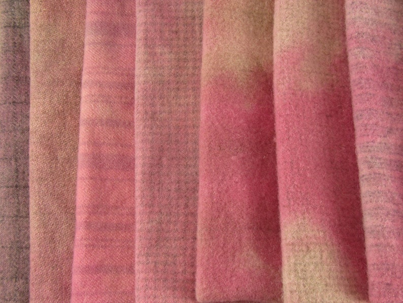 Hand Dyed Felted Wool Fat Quarters Cotton Candy Pink Rug - Etsy