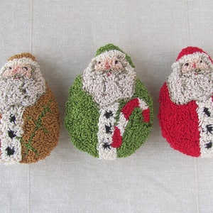 Punch Needle Pattern ~ Roly Poly Santas ~ Needle Punch Pattern ~ Punch ...