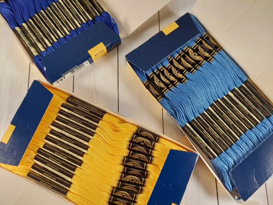 DMC Embroidery Floss Destash Box of 743 797 799 - Etsy