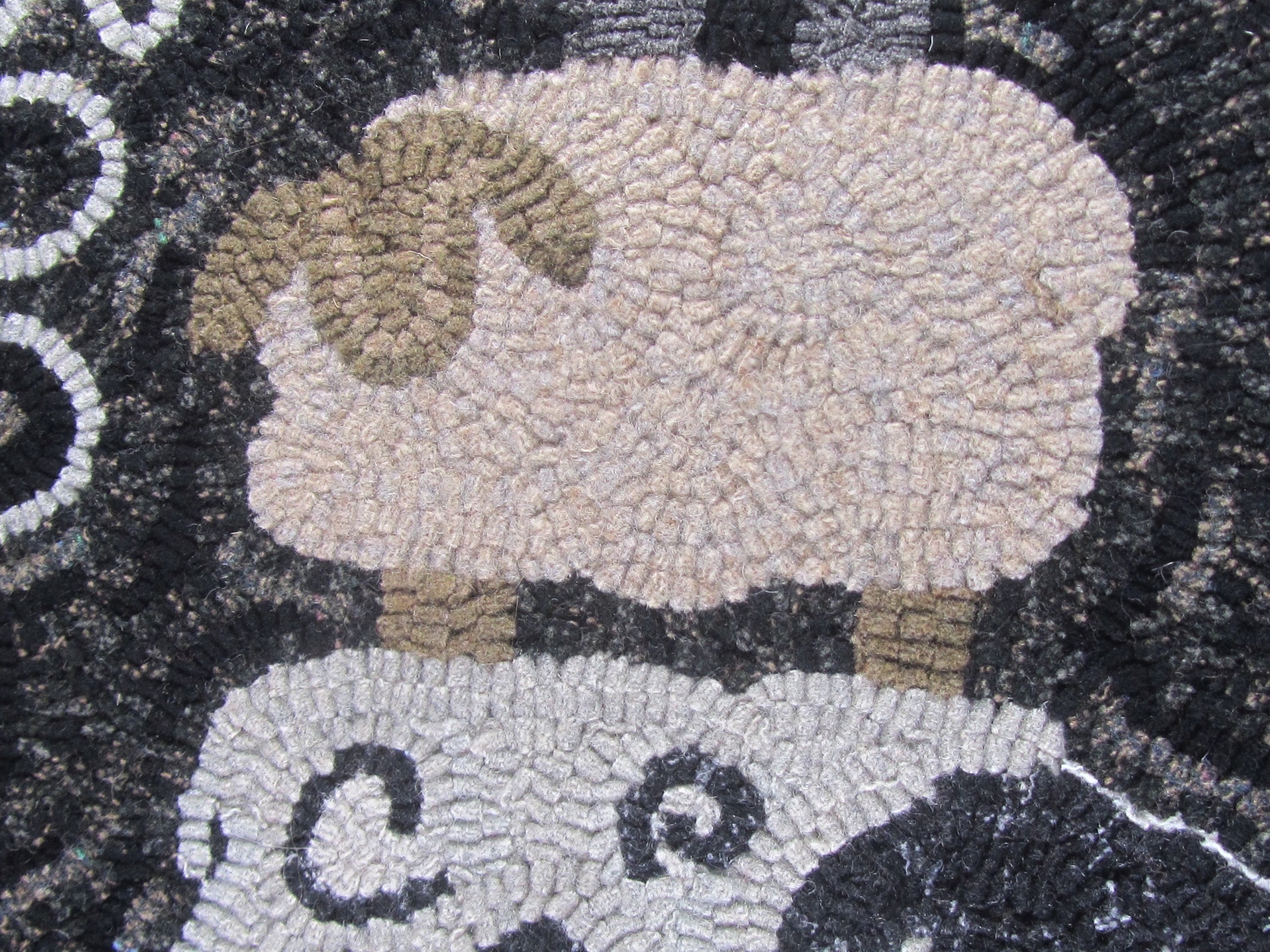 Hooked Rug Pattern for Stacked Sheep WOOL Full Size | Etsy