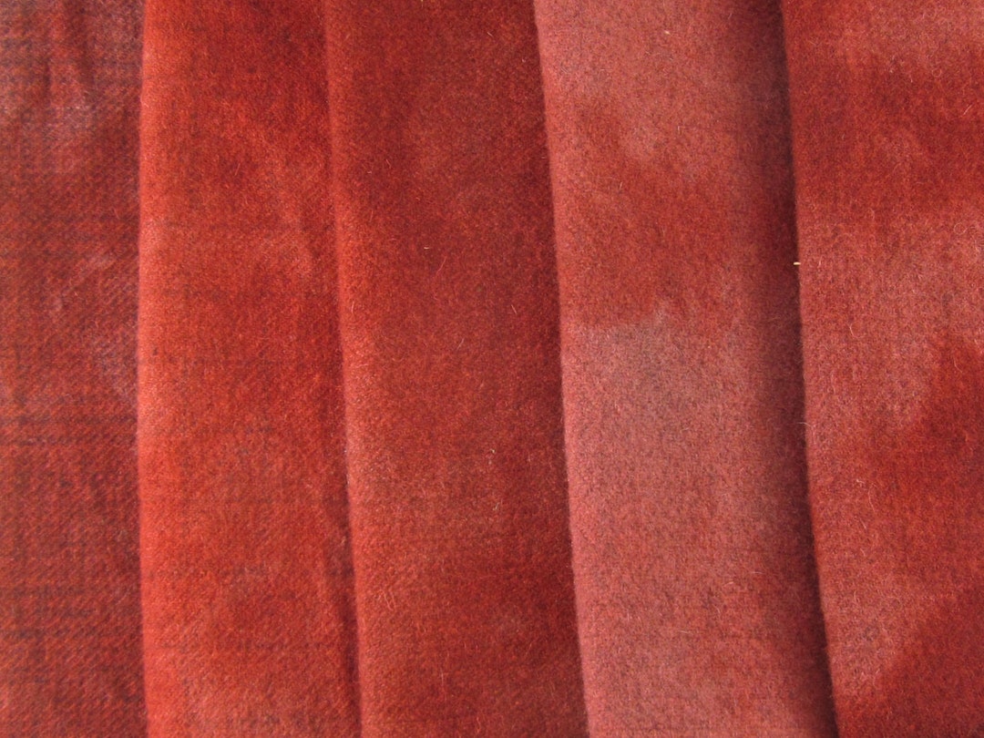Hand Dyed Felted Wool Fat Quarter: Terra Cotta Red, Rug Hooking ...