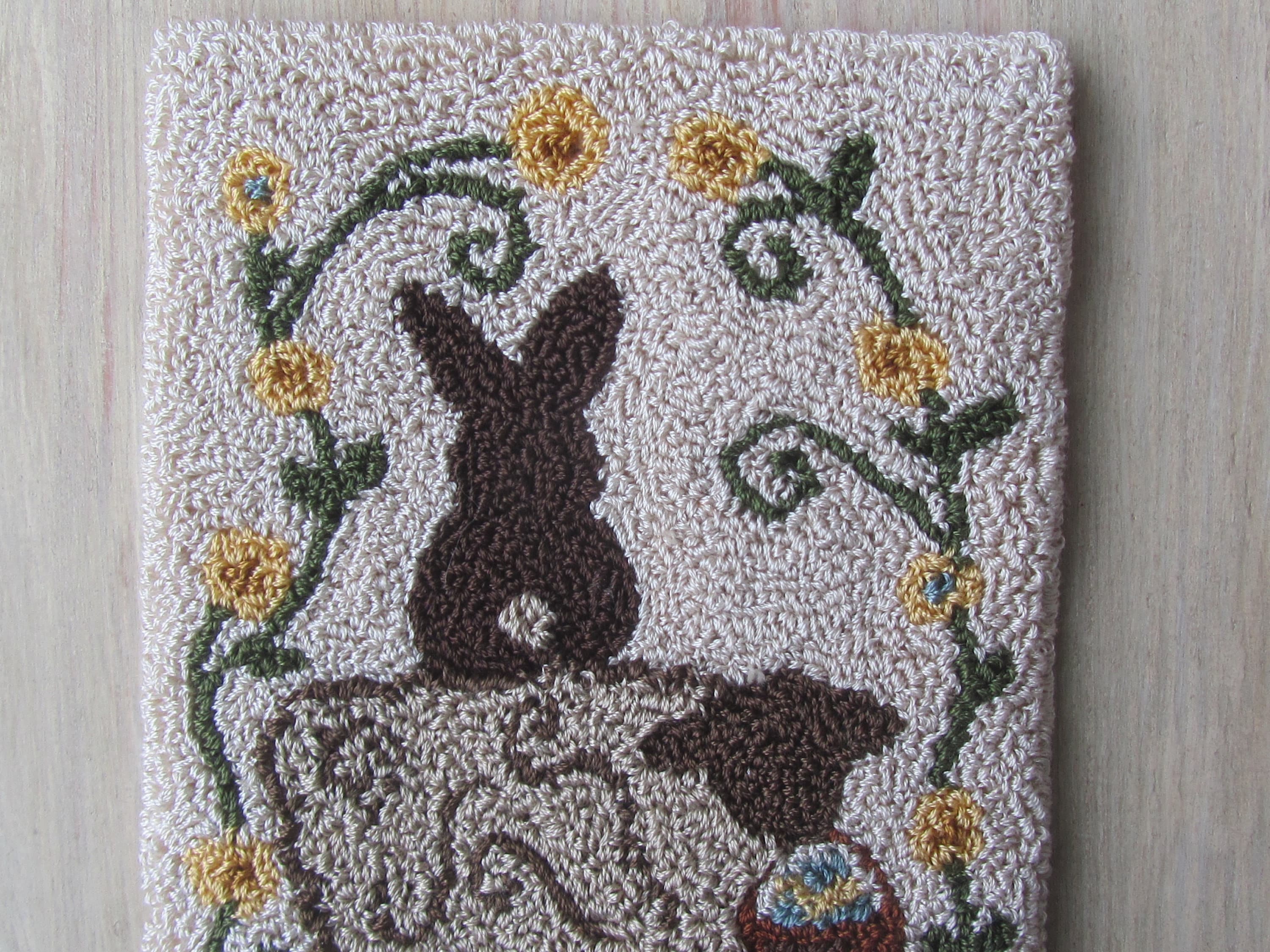 Punch Needle KIT Sheep With Easter Basket Chocolate Bunny | Etsy