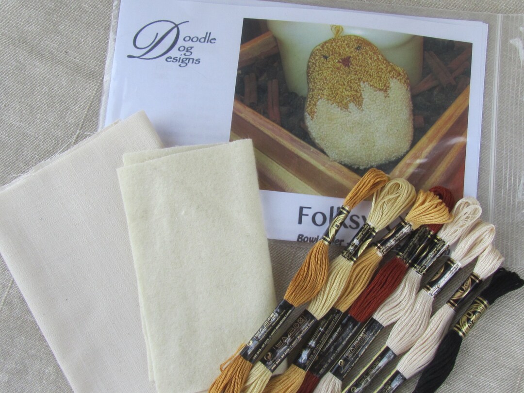 Primitive Punch Needle KIT ~ Spring Easter Chick Needle Punch Pattern ...