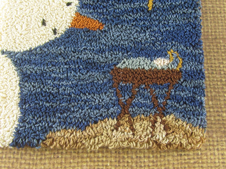 Primitive Christmas Punch Needle KIT Snowman With Manger - Etsy