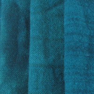 Hand Dyed Felted Wool Fat Quarters Turquoise Blue Rug Hooking Applique ...