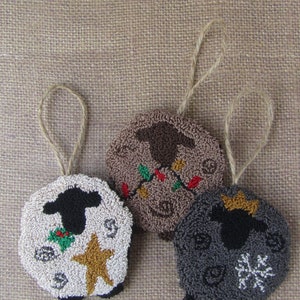 Punch Needle Pattern ~ Sheep Ornaments ~ Needle Punch Pattern ~ Punch ...