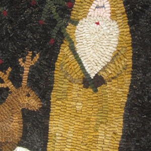Hooked Rug Pattern for Primitive Santa & Reindeer ~ Instant Download ...
