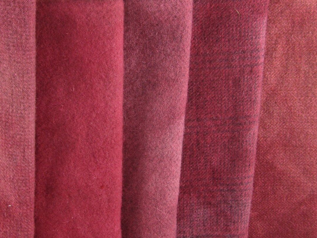 Hand Dyed Felted Wool Fat Quarters Rose - Rug Hooking - Applique Wool ...