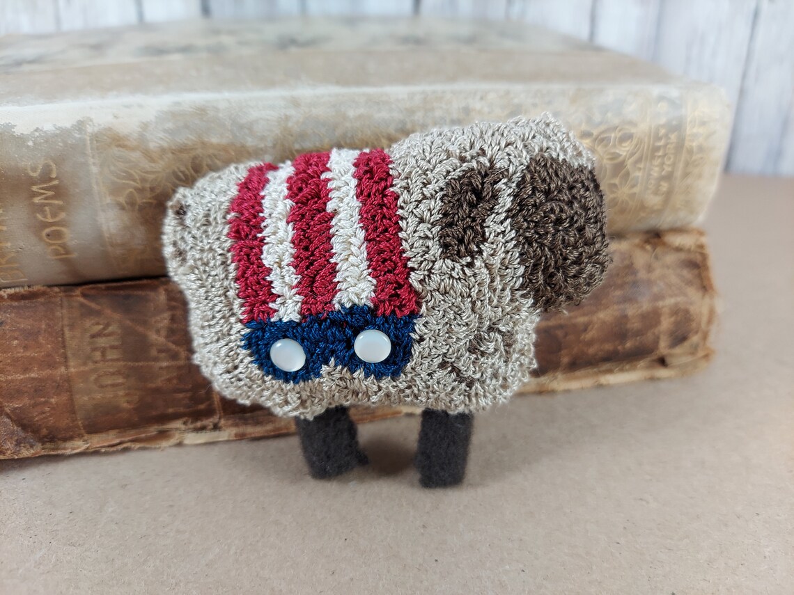 Patriotic Sheep Punch Needle Pattern Sheep & Flags Bowl - Etsy