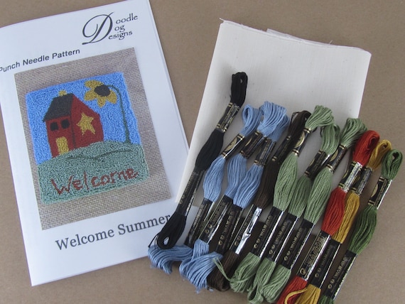 Primitive Punch Needle Kit Welcome Summer Needle Punch | Etsy