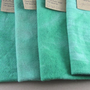 Hand Dyed Felted Wool Fat Quarters Light Green - Rug Hooking -applique ...
