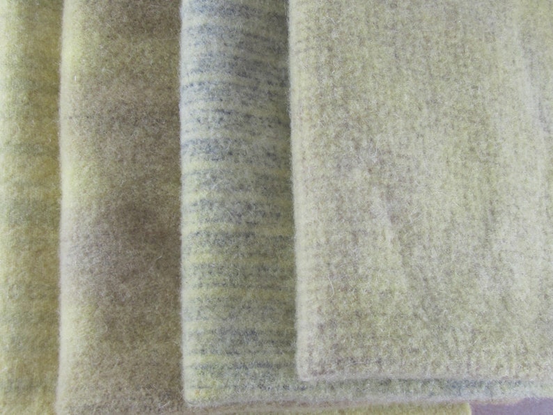 Hand Dyed Felted Wool Fat Quarters Lemon Yellow Rug Hooking - Etsy
