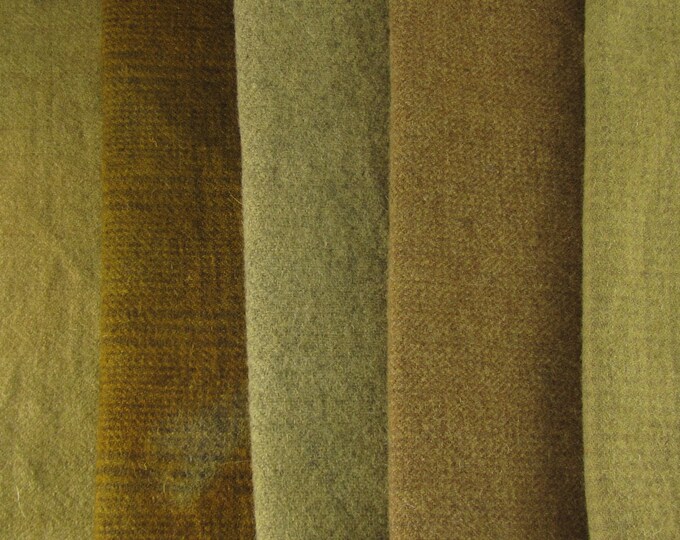 Hand Dyed Felted Wool Fat Quarters Turquoise Blue Rug Hooking Applique ...