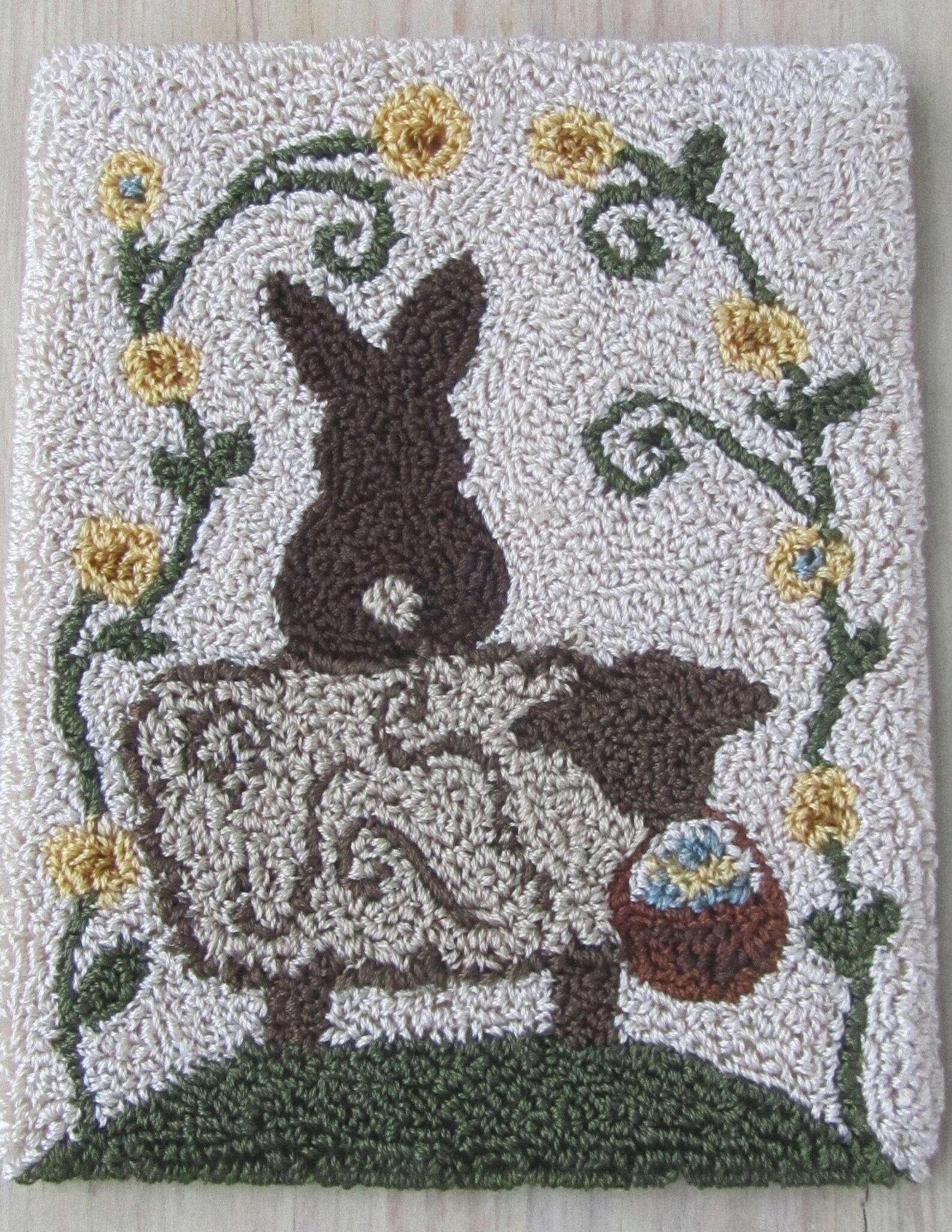 Punch Needle Pattern Sheep and Bunny With Egg Basket - Etsy
