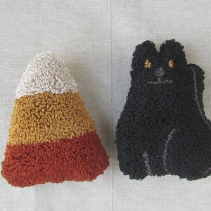 Punch Needle Pattern ~ Fall ~ Halloween ~ Black Cat~ Candy Corn~ Bowl Fillers ~ Punchneedle Pdf ...