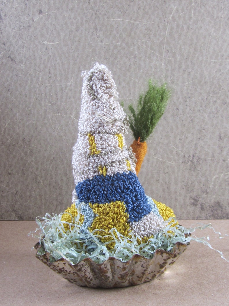 Punch Needle Pattern Bunny on Easter Egg With Carrot | Etsy