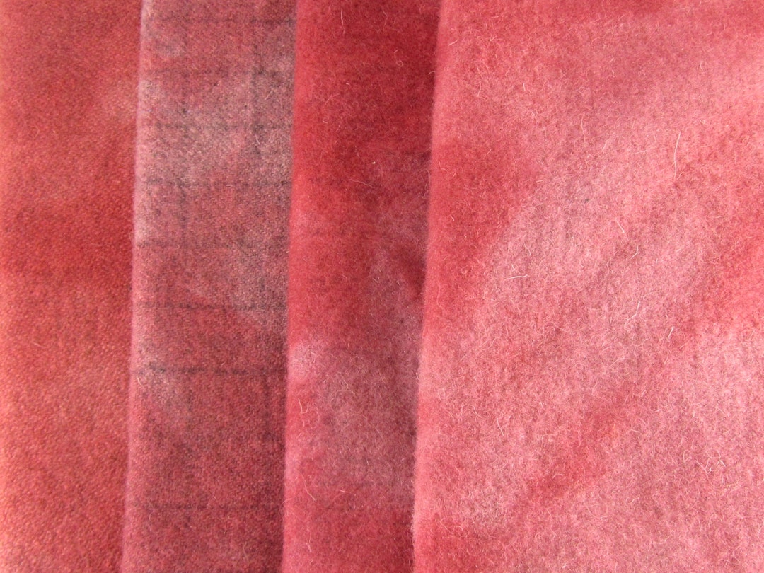 Hand Dyed Felted Wool Fat Quarter: Wild Rose Rug Hooking Fabric - Etsy