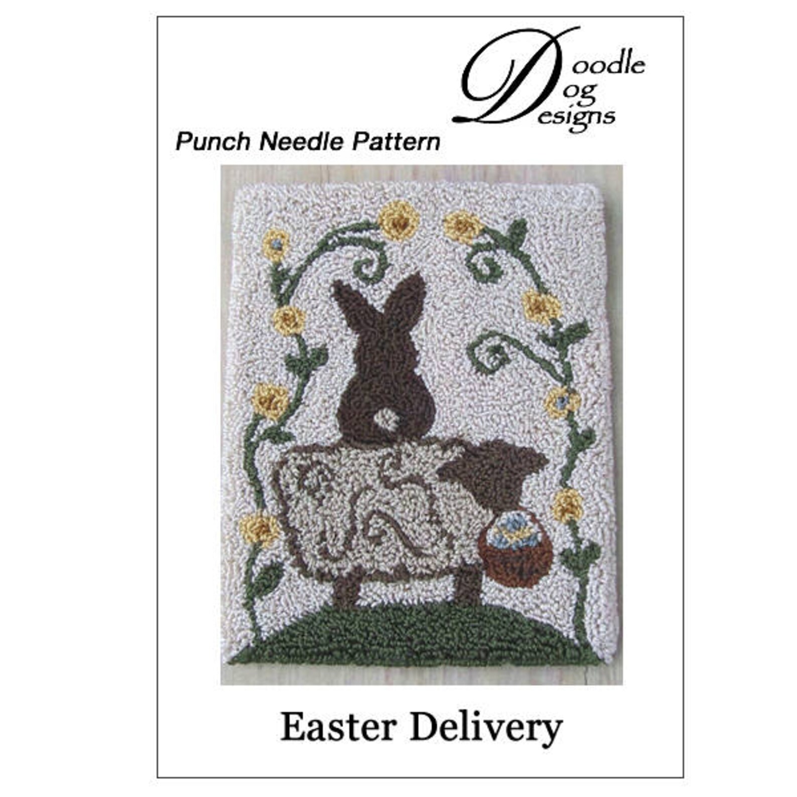 Punch Needle KIT Sheep With Easter Basket Chocolate Bunny - Etsy