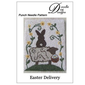 Punch Needle KIT ~ Sheep With Easter Basket ~ Chocolate Bunny ~ Spring ...