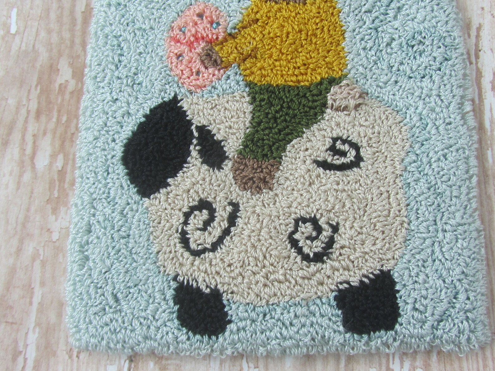 Primitive Easter Punch Needle KIT Sheep With Bunny | Etsy