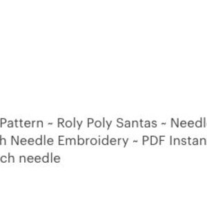 Punch Needle Pattern ~ Roly Poly Santas ~ Needle Punch Pattern ~ Punch ...