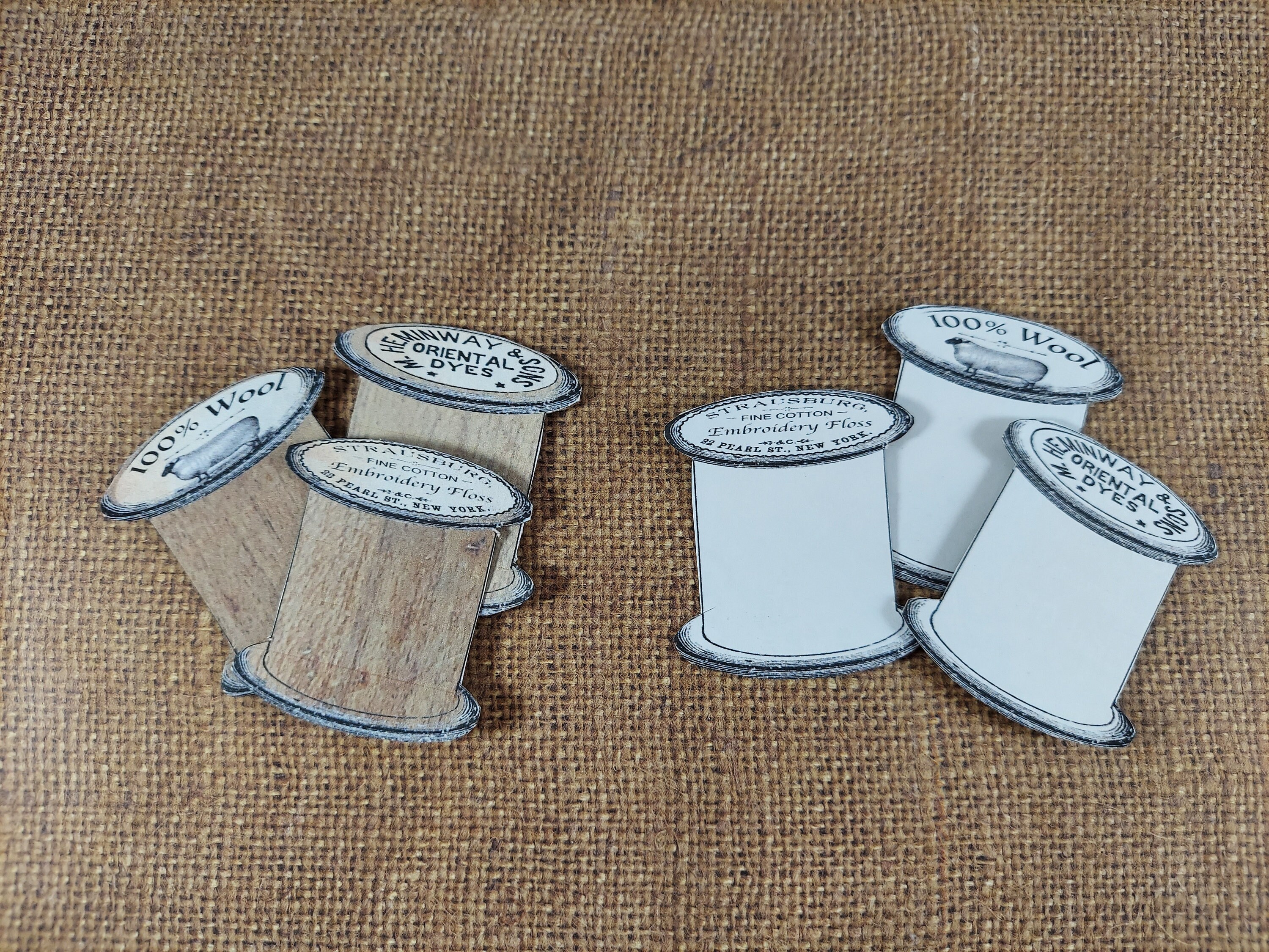 Printable Embroidery Floss Bobbins: Vintage Spool Template (digital ...
