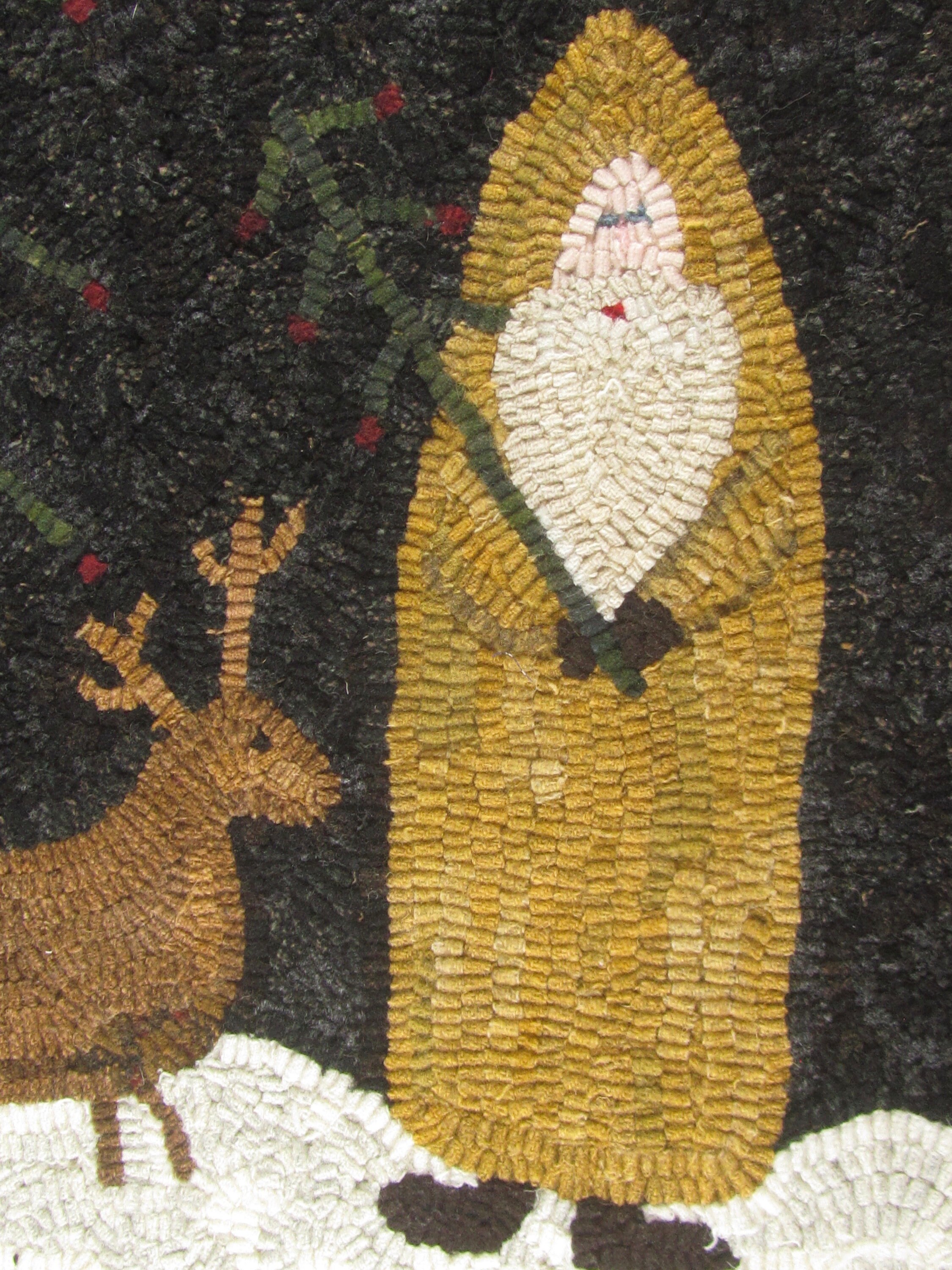 Hooked Rug Pattern for Primitive Santa & Reindeer Instant - Etsy