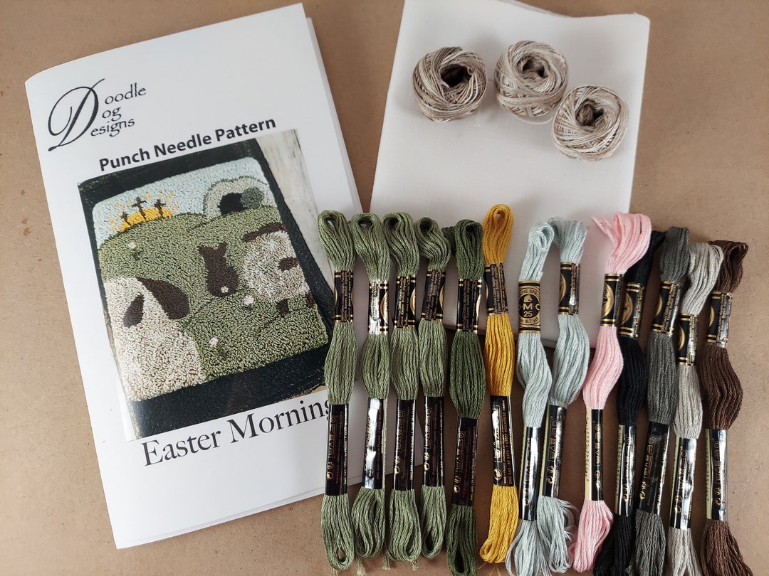 Easter Punch Needle KIT | Sheep and Bunny With Empty Tomb and Cross ...