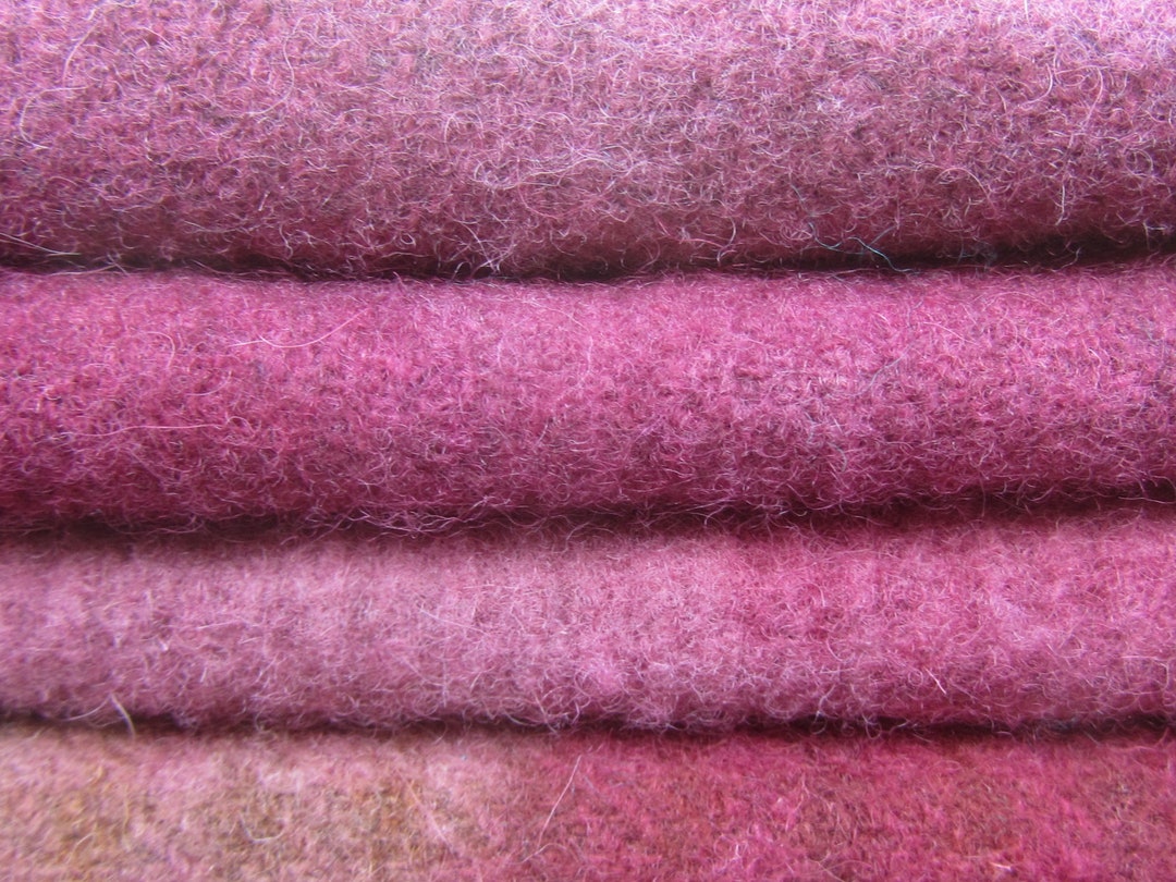 Hand Dyed Felted Wool Fat Quarters Strawberry Red / Pink - Etsy
