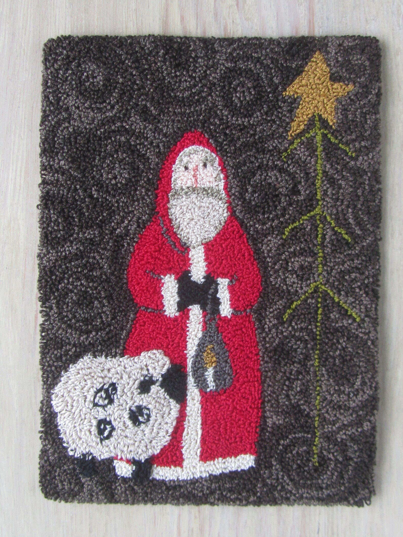 Punch Needle Pattern Santa With Sheep Punchneedle Pdf - Etsy