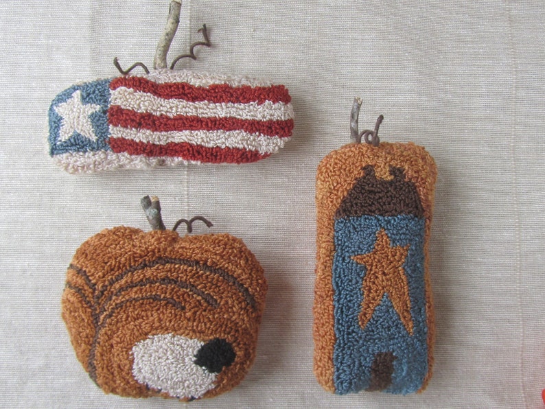 Punch Needle Pattern Pumpkins Bowl Filler Salt Box House - Etsy