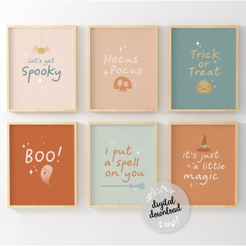 Halloween Printable Wall Art Halloween Decor Print Set of 3 | Etsy