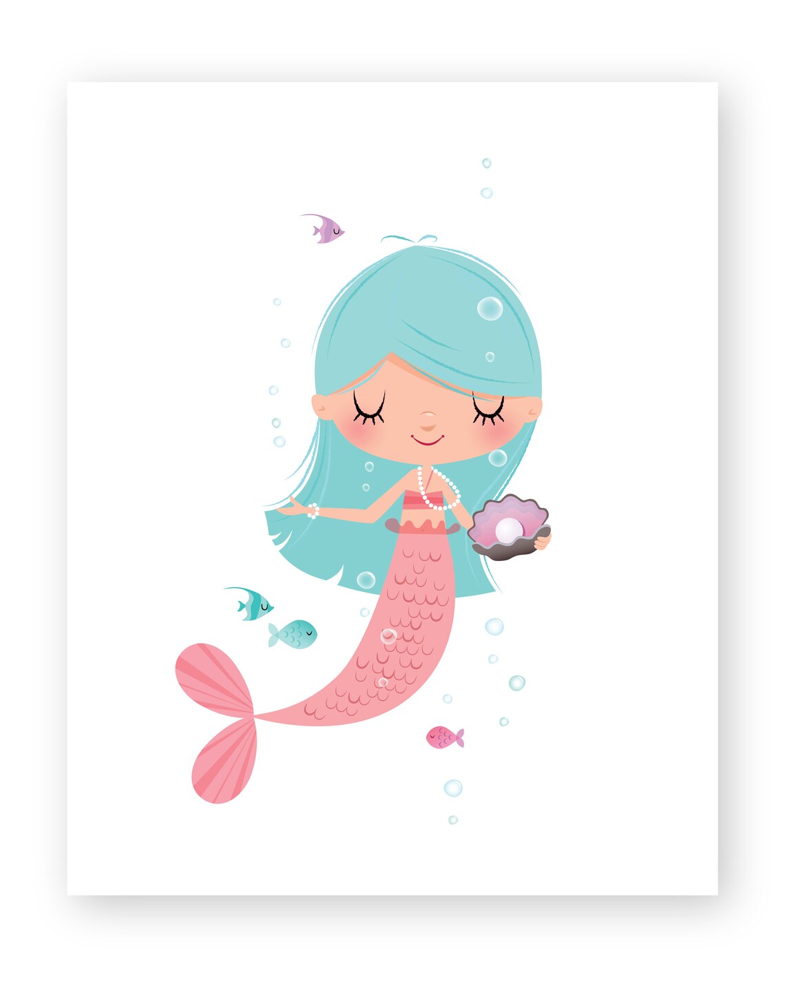 Mermaid Nursery Decor, Nursery Wall Art, Mermaid Prints, Girls Nursery ...