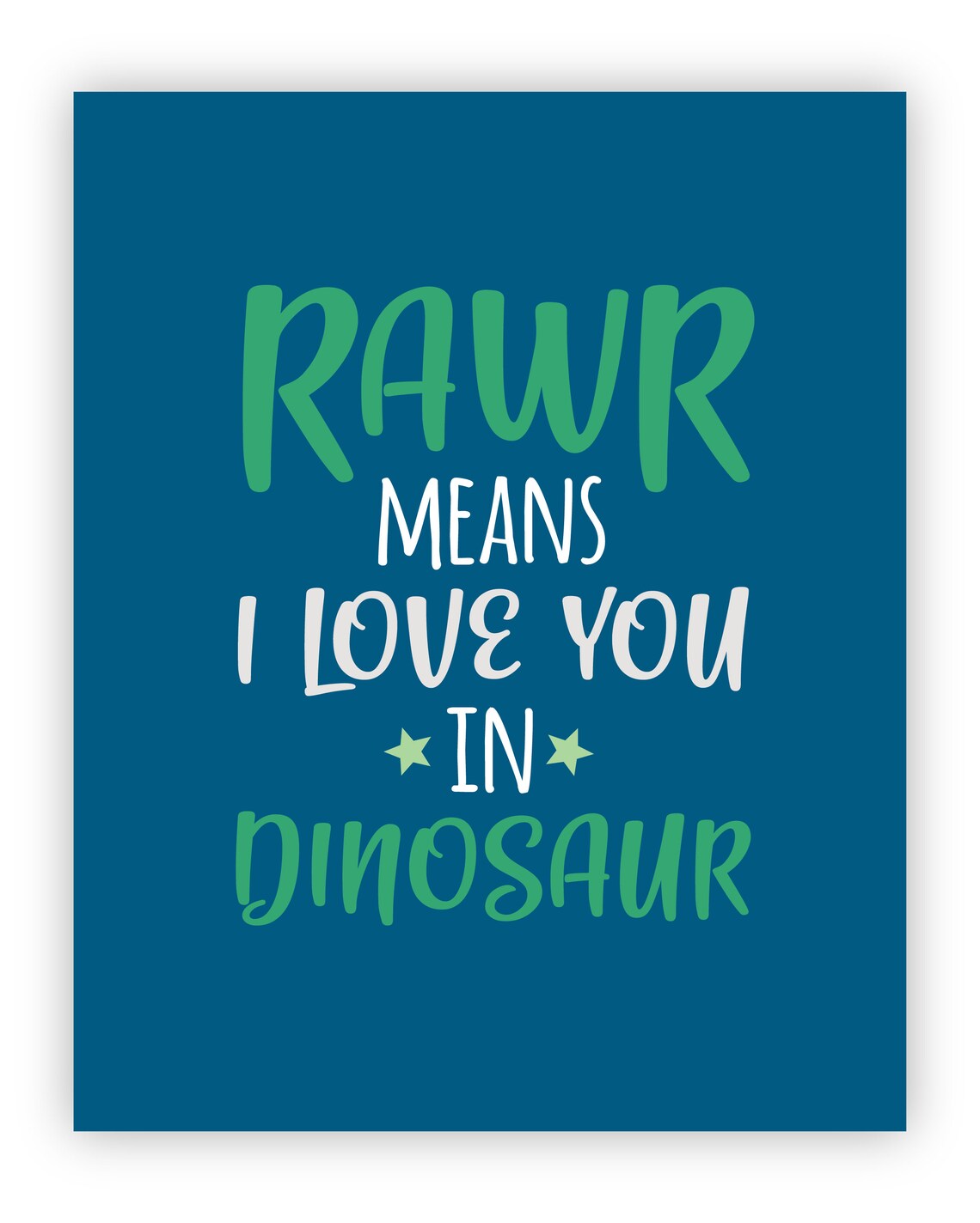 Dinosaur nursery decor Rawr means I love you Blue and green | Etsy