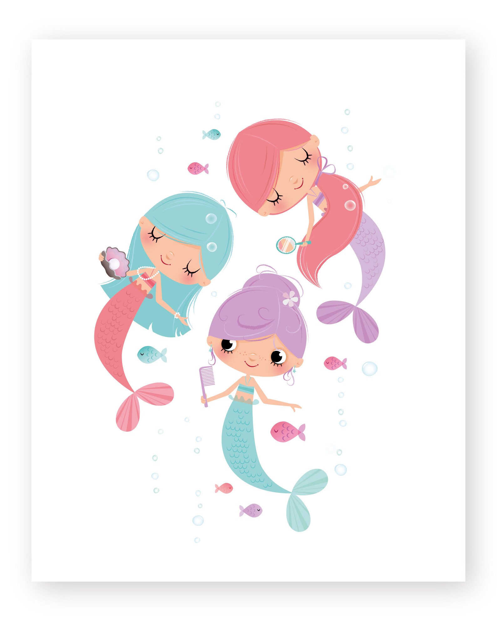 Mermaid Nursery Print Nursery Wall Art Girls Room Decor - Etsy