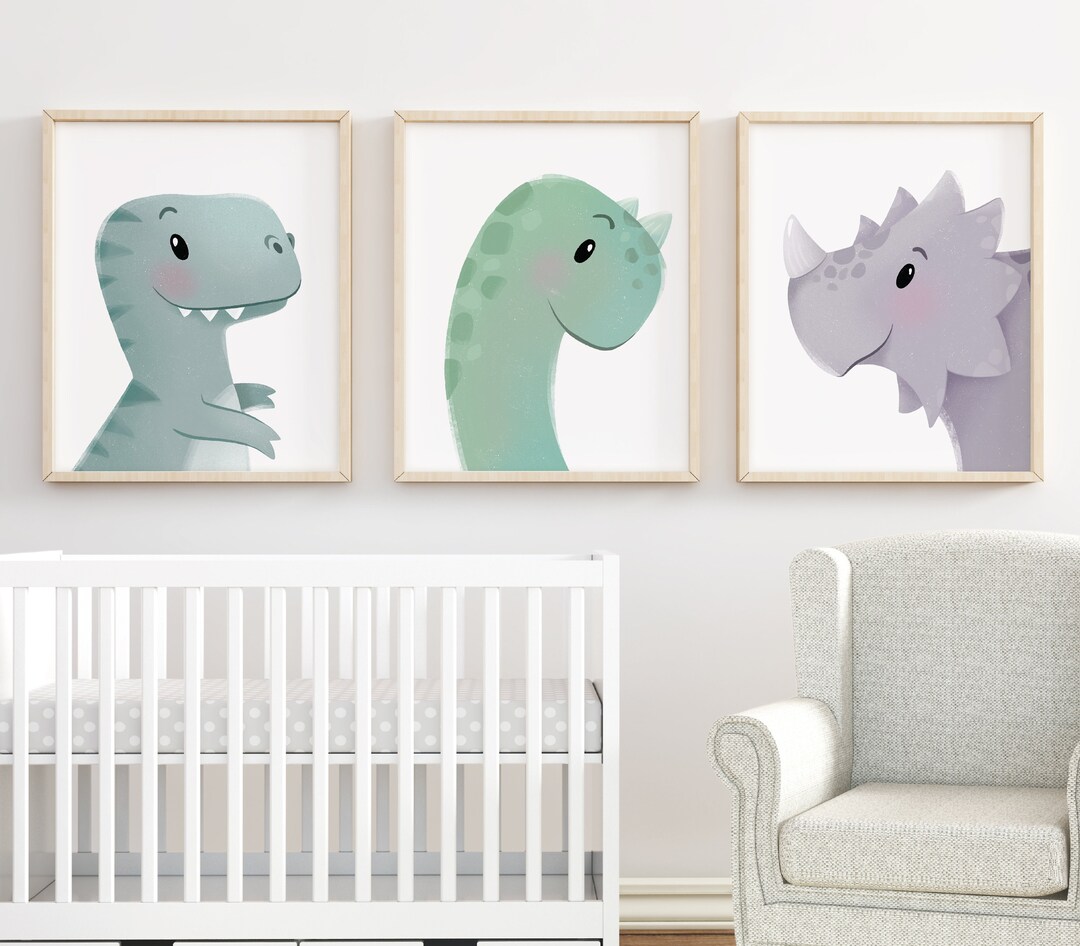 Dinosaur Nursery Wall Art, Nursery Prints, Nursery Decor, Nursery Art ...