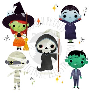 Cute Halloween Clip Art PNG Files - Instant Download - Spooky ...