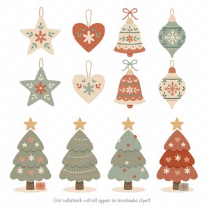 Scandinavian Christmas Clipart Set | Cute Nordic Holiday Illustrations ...