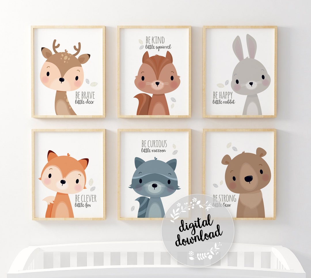 Woodland Nursery Wall Art, Printable Woodland, Digital Nursery Print ...