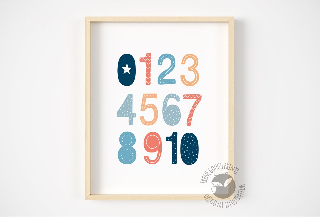 Nursery Decor, Number Poster, Neutral Nursery, Kids Wall Art, Numbers ...